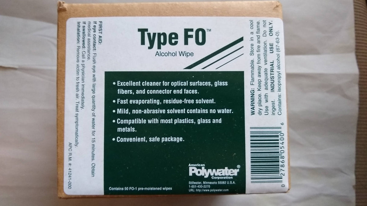 FO-1 Polywater Type FO Alcohol Prep Wipe (Box of 50 Wipes) – STR Fiber ...